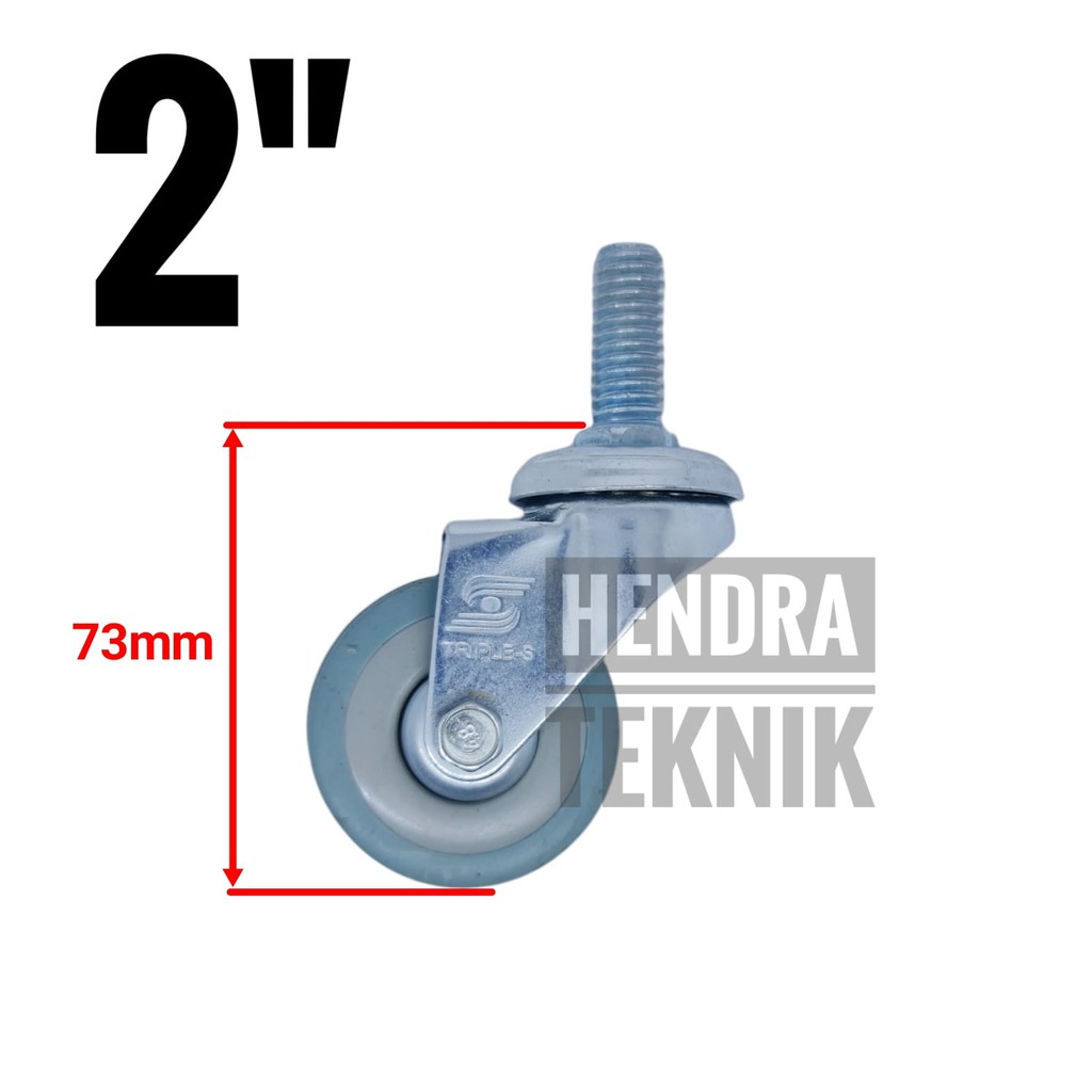 MESIN Gray RUBBER WHEELS 2 INCH LIVE AS DRAT STICK BOLT MODEL 50MM ...