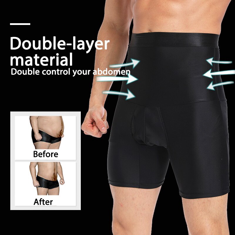 Men Tummy Control Panties High Waist Slimming Underwear Body Shaper ...