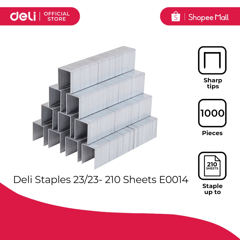 Deli Staples Heavy Duty 23/23- 210 Sheets E0014 [75270014] | Shopee ...