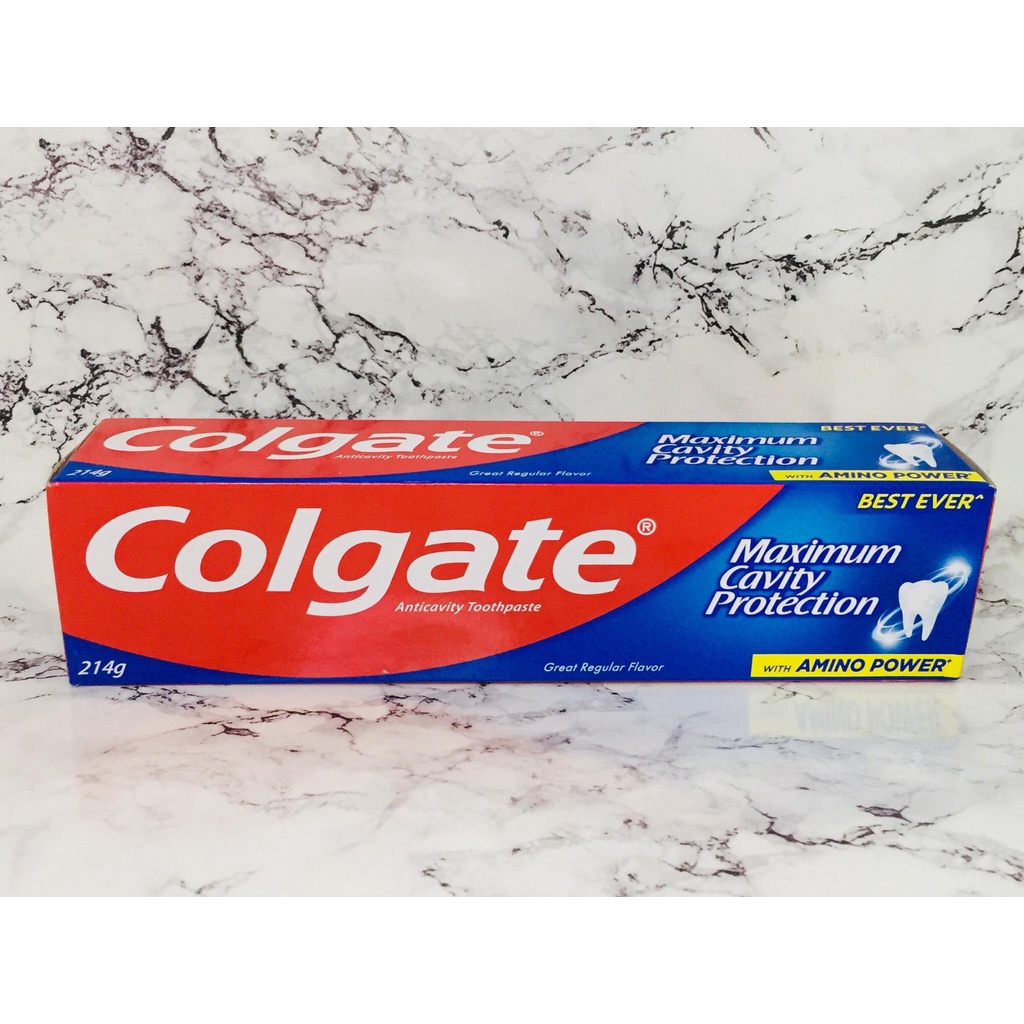 Colgate Regular Flavor Anti Cavity 214g, 140g, 37g Toothpaste w/ Amino ...