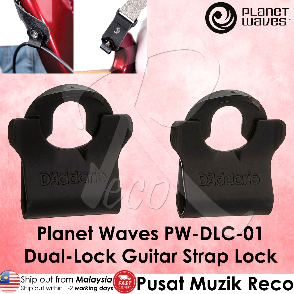 Planet Waves PW-DLC-01 Dual-Lock Guitar Strap Lock (PAIR) Lock Strap ...