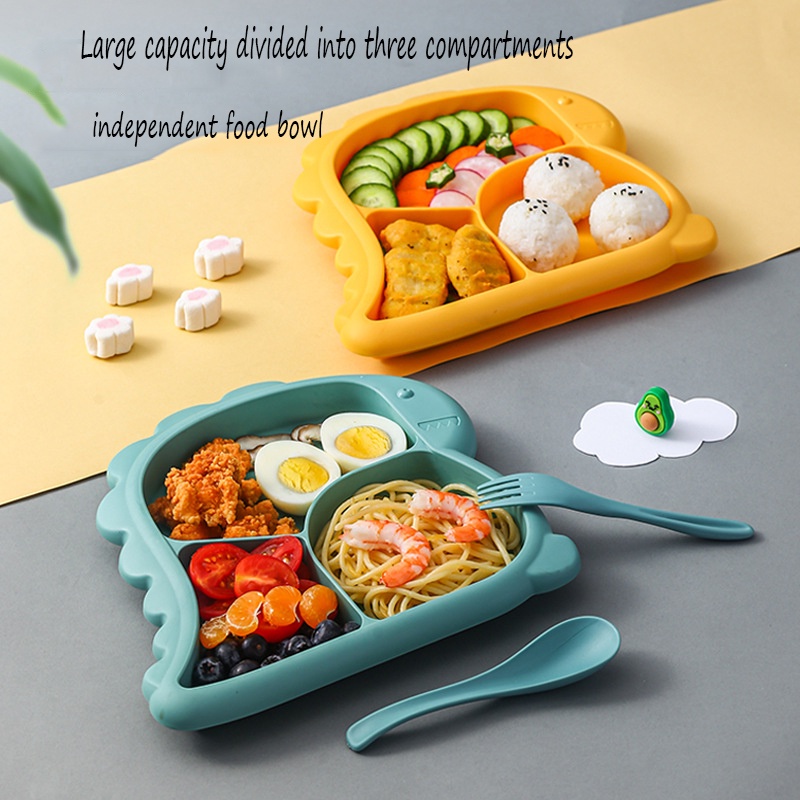 MB Cute Cartoon Dinosaur Kids Set Dinner Plate Children's Dinner Plate ...