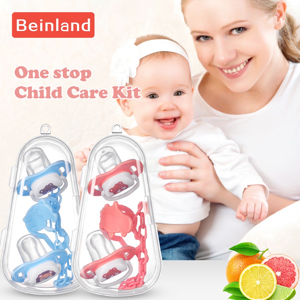 Baby pacifier kit cartoon silicone pacifier chain combination baby ...