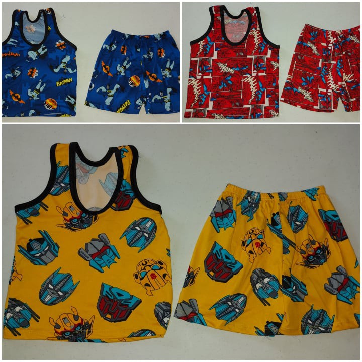 KIDS SANDO&SHORT TERNO (pangbahay) | Shopee Philippines