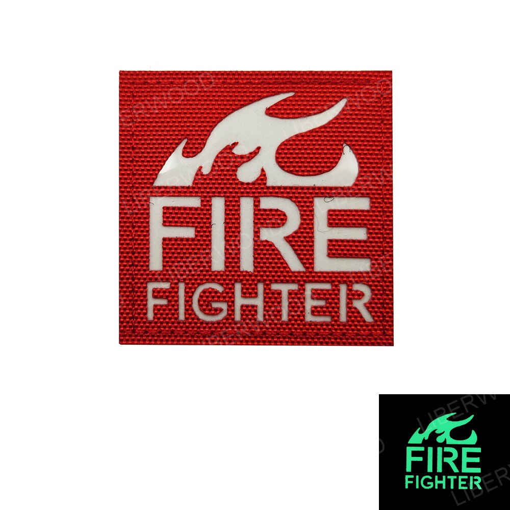 Fire Fighter Rescue Thin Red Line Reflective at Night Glow in the Dark ...