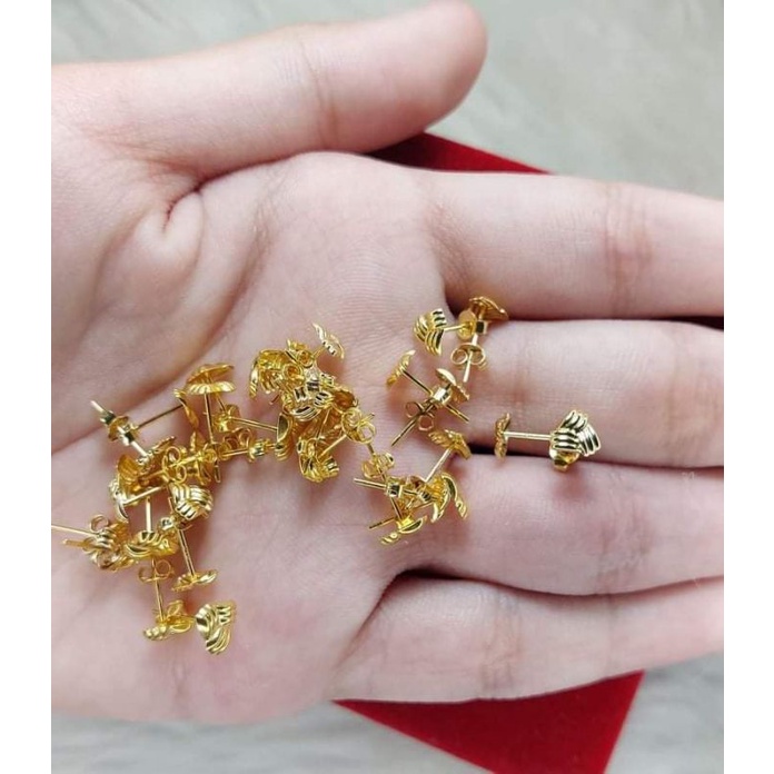 18K Saudi Gold STUD KNOT EARRINGS ️ PAWNABLE & COD | Shopee Philippines
