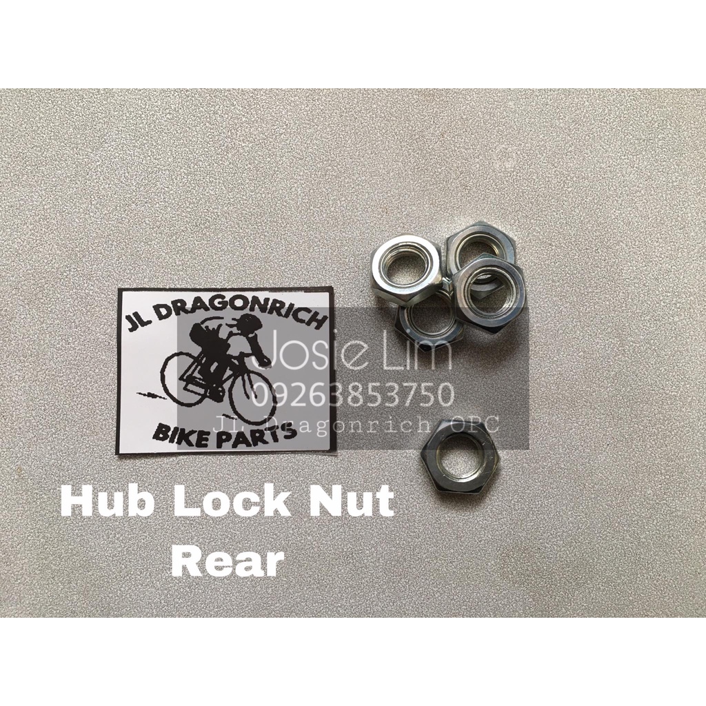 Hub Lock Nut Hex Hub Fastener Front + Rear Bicycle Flange Rear and ...