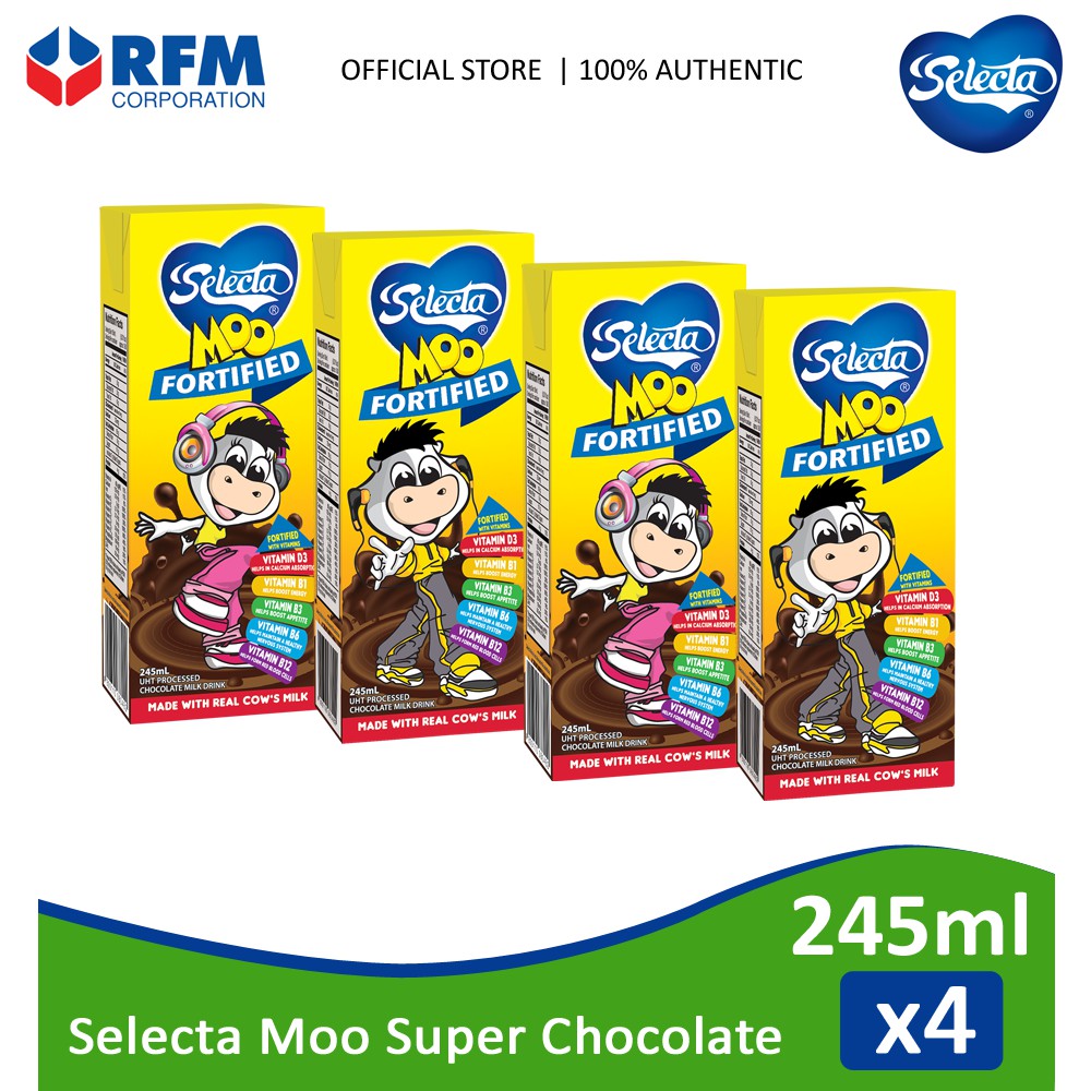 Selecta Moo Super Chocolate 245ml - Set of 4s | Shopee Philippines