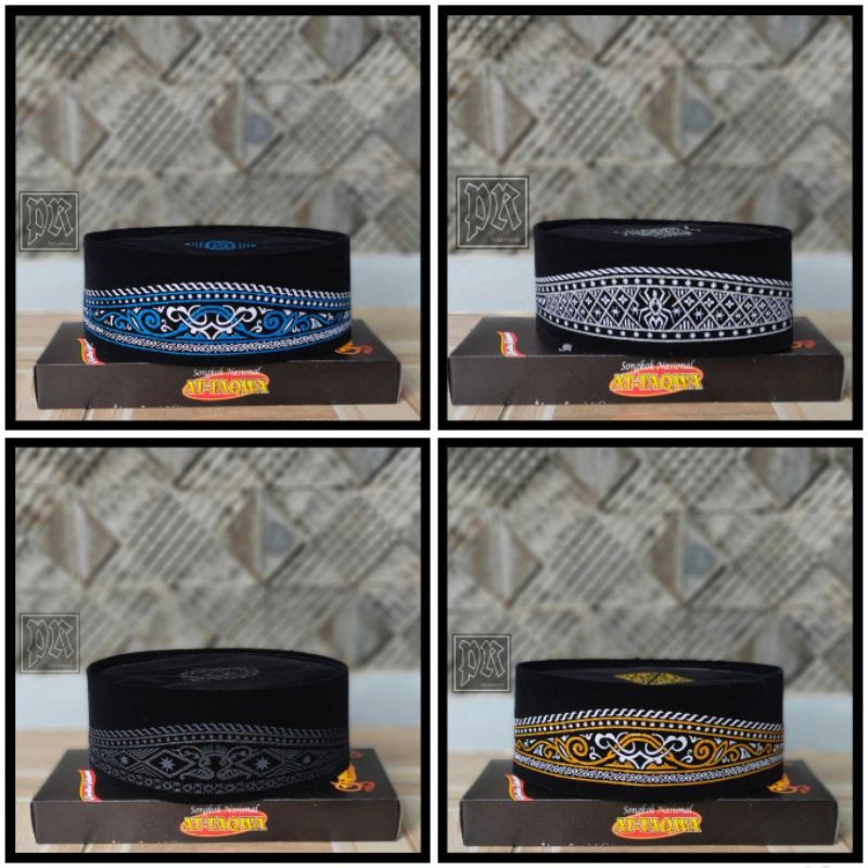 NATIONAL SONGKOK PECI MODERN BATIK MOTIF PECI BATIK PECI BLACK PECI ...