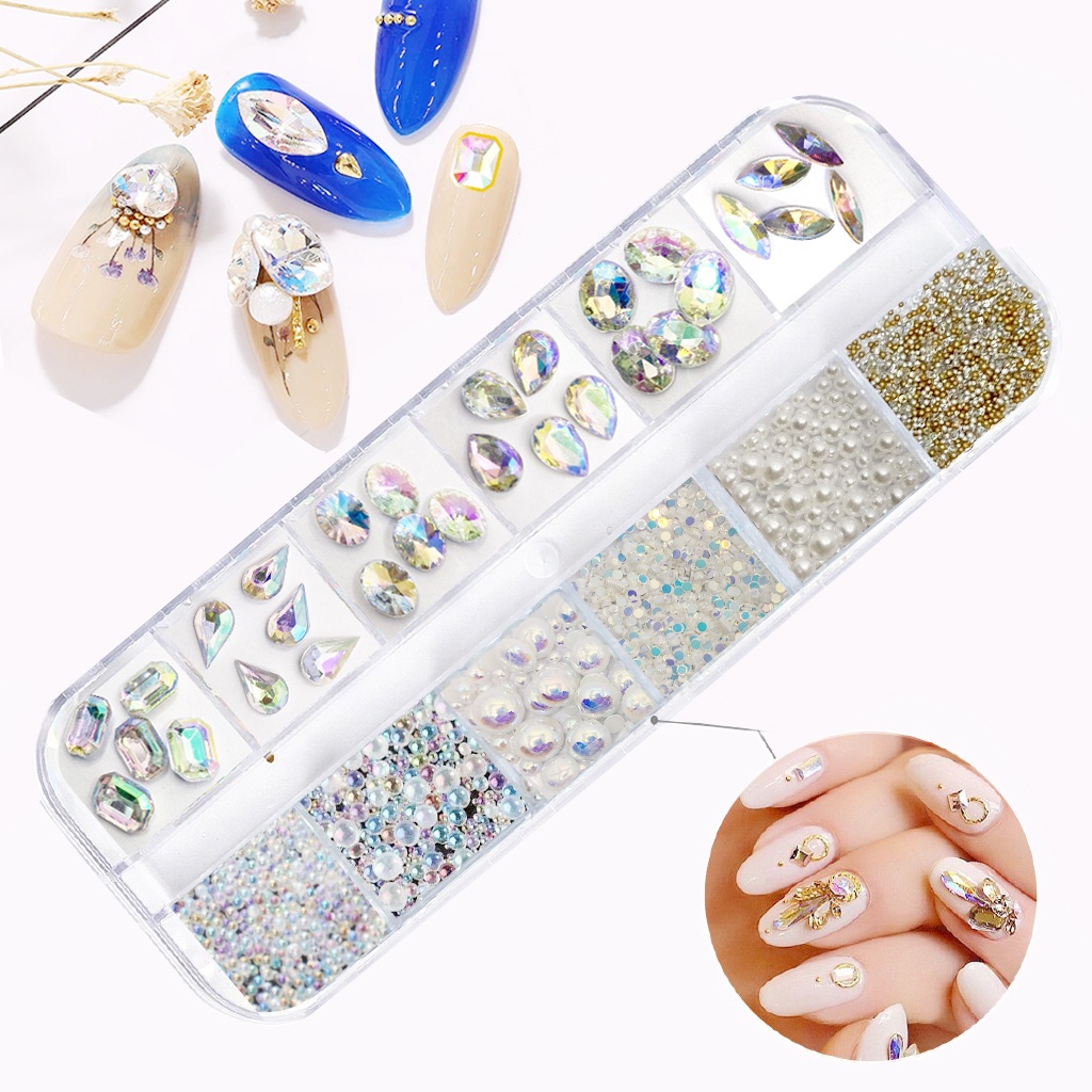 Mixed Nail Enhancements Decorations Supplies Jewelry Nail Diamond Stone ...