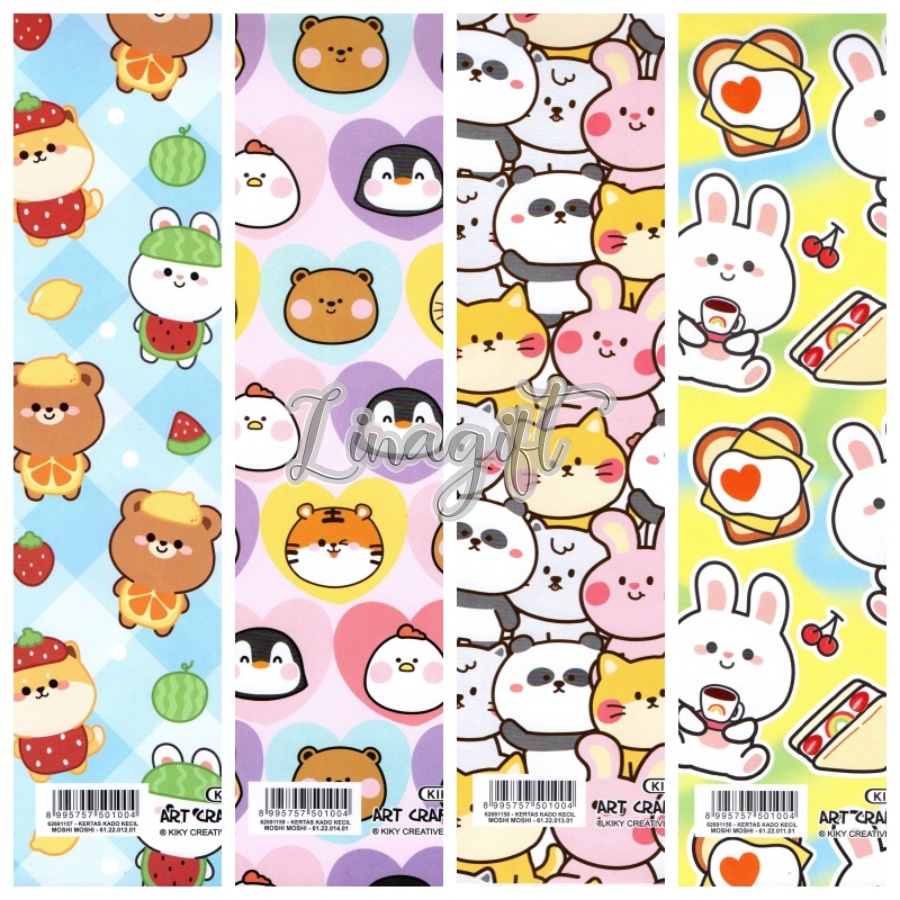 (5 Sheets) ANIMAL KIKY - CUTE PANDA BEAR PENGUIN RABBIT CATS MEOW PAPER ...