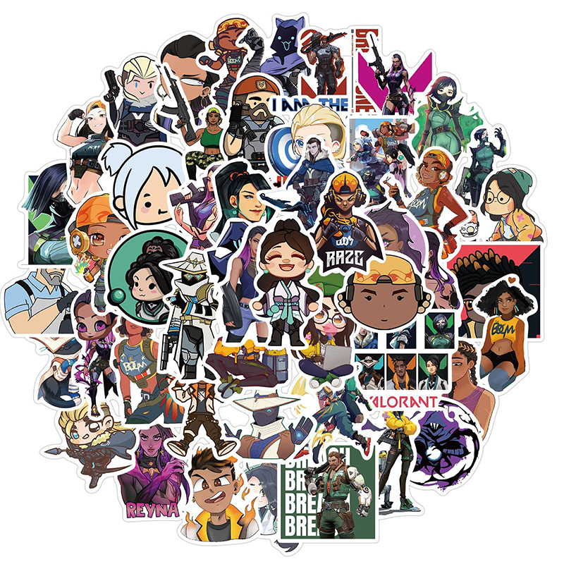 50 Pack Valorant Game Stickers for Water Bottle Laptop Waterproof Vinyl ...