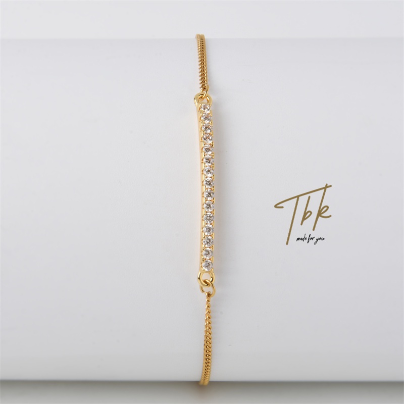 TBK 18K Gold Cubic Zirconia Anklet Bracelet Accessories for Women 1010b ...