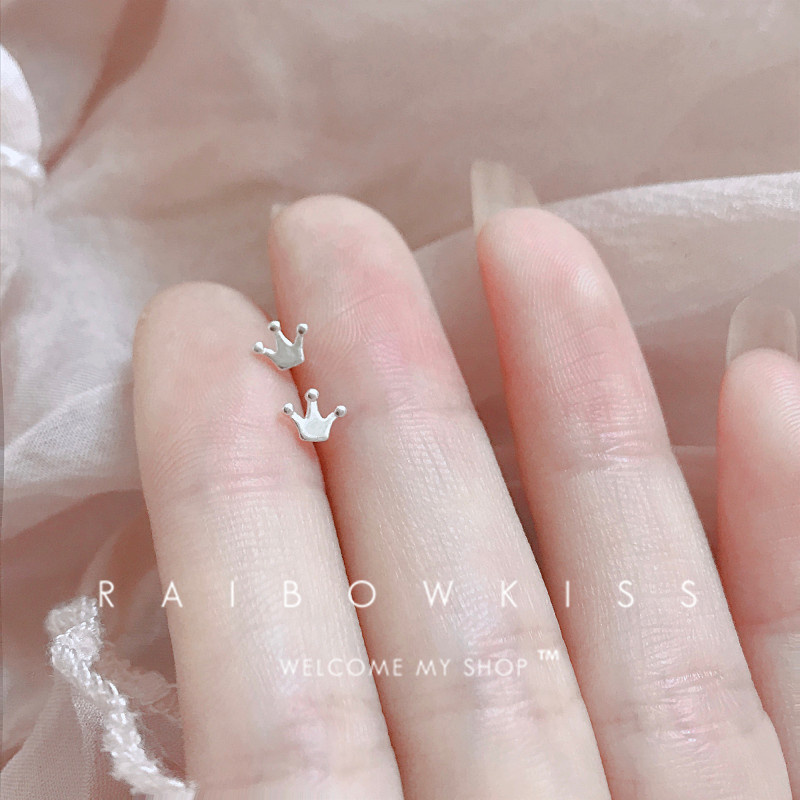 Crown Stud Piercing 925 Earrings for Women Hikaw Earings for Kids 2023 ...