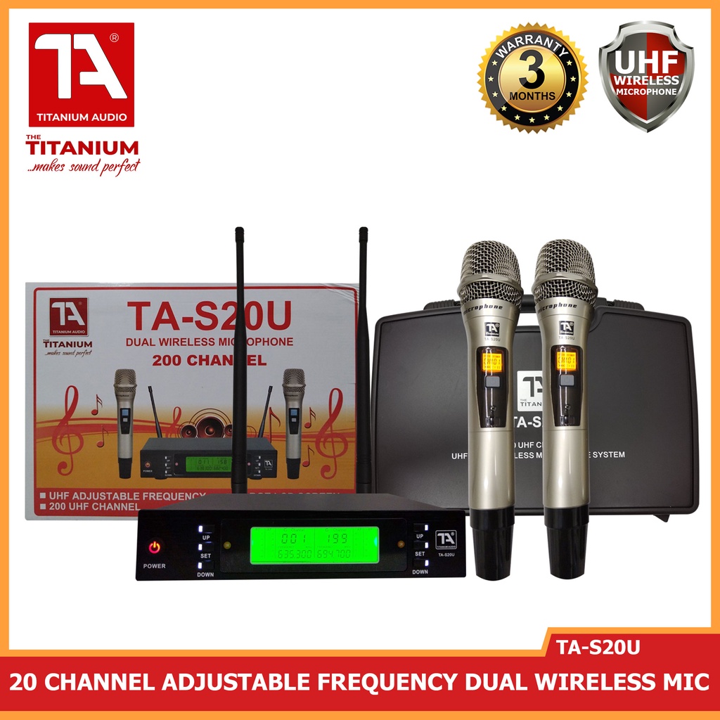 Titanium Audio TA-S20U Dual Wireless Microphone / 20 UHF Channel / KTV ...