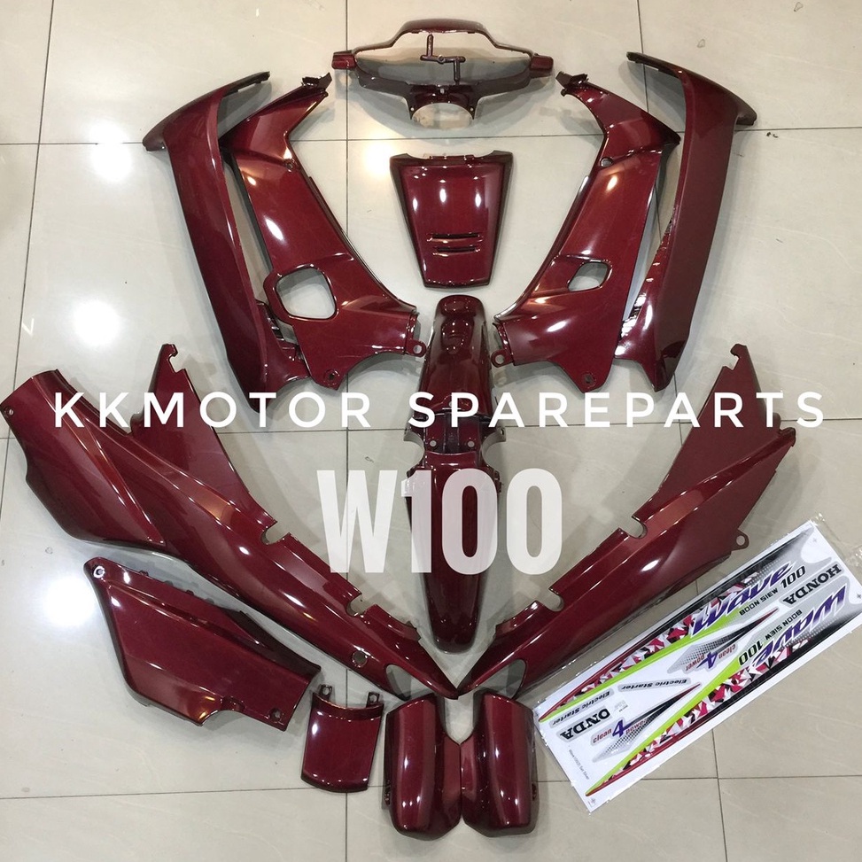 DESIGN HONDA WAVE100 W100 WAVE COVER SET *FREE BODY STICKER RANDOM ...