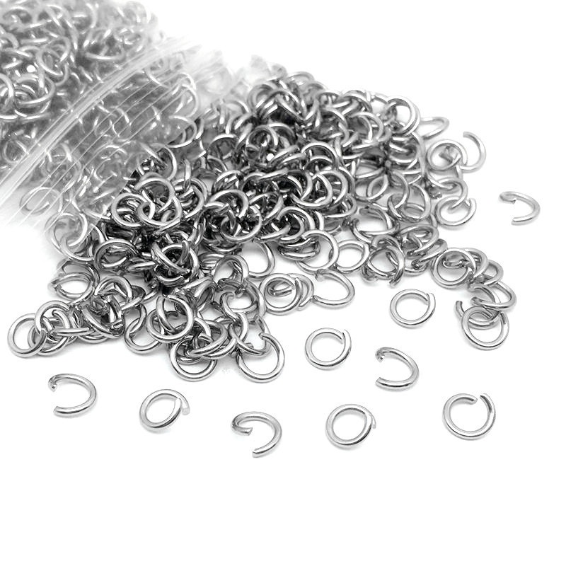 [Wholesale] 50pcs/Set 8mm Stainless Steel Split Rings Loop Jump Ring ...