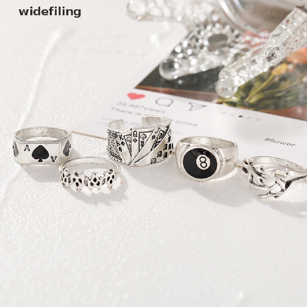 widefiling Spade A Playing Card Ring Set Women Men Accessories Vintage ...