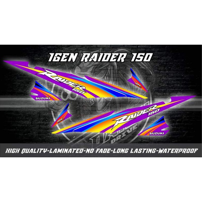 SUZUKI RAIDER 150 1ST GEN STOCK SIZE DECAL DESIGN | Shopee Philippines