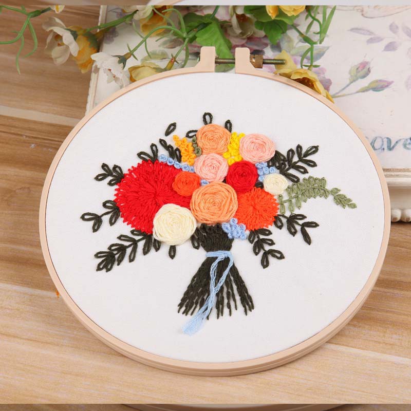 DIY Handmade Material Package Embroidery Kit Your Bouquet Free Pattern ...