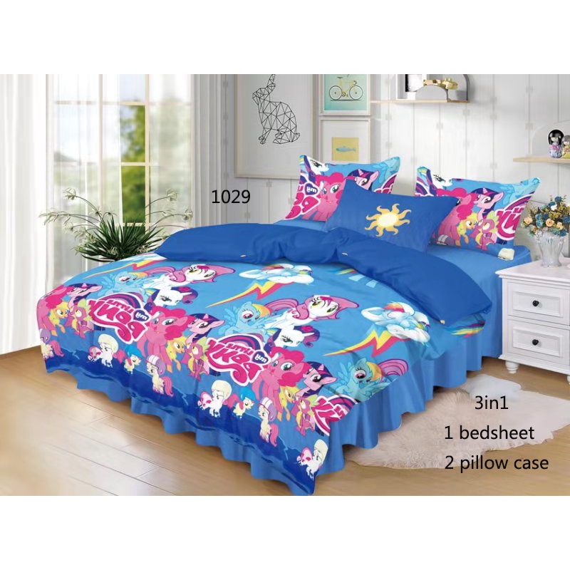 My Little Pony Bed Sheet 3in1 for Single/Double/Queen Size Cotton ...
