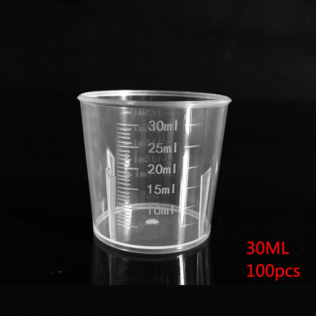 100pcs 30ml Plastic Transparent Measuring Cup with Scales for ...