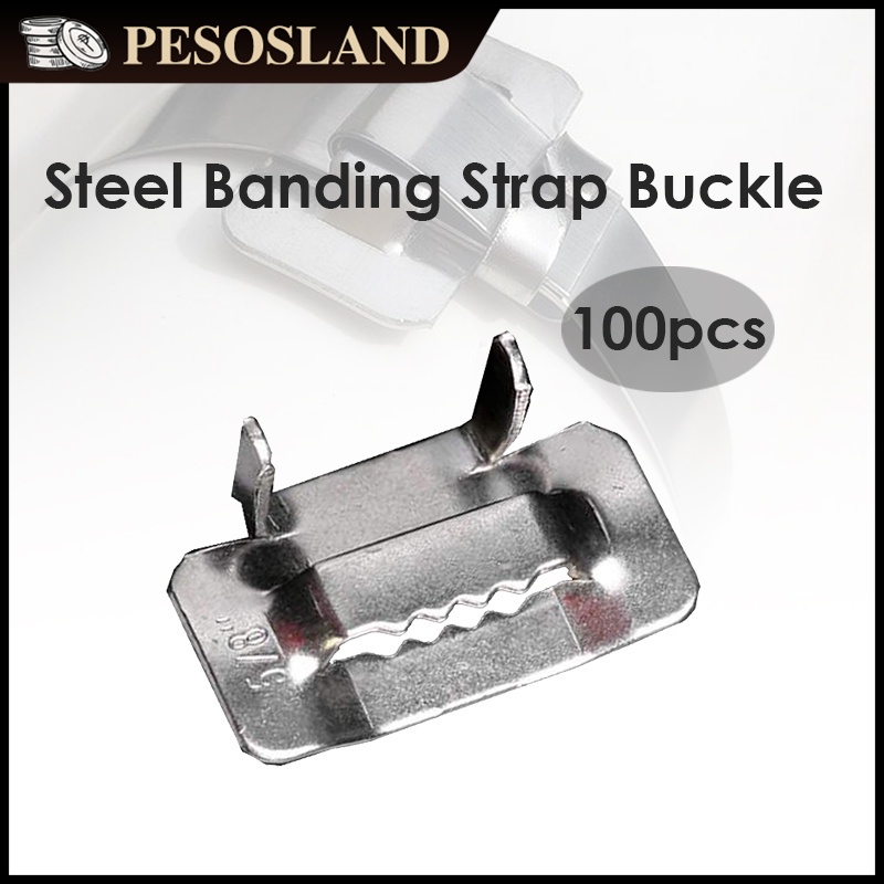 100pcs 304 Stainless Steel Strap Buckles Stainless Steel Banding ...