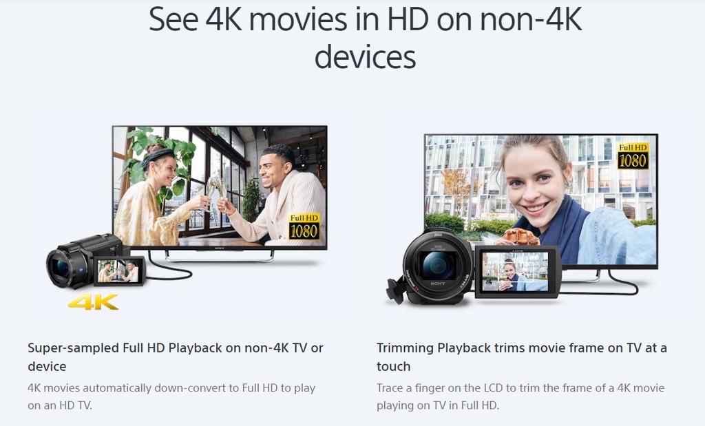 Sony FDR-AX43A | AX43A 4K Ultra HD Handycam® Camcorder with Exmor R ...