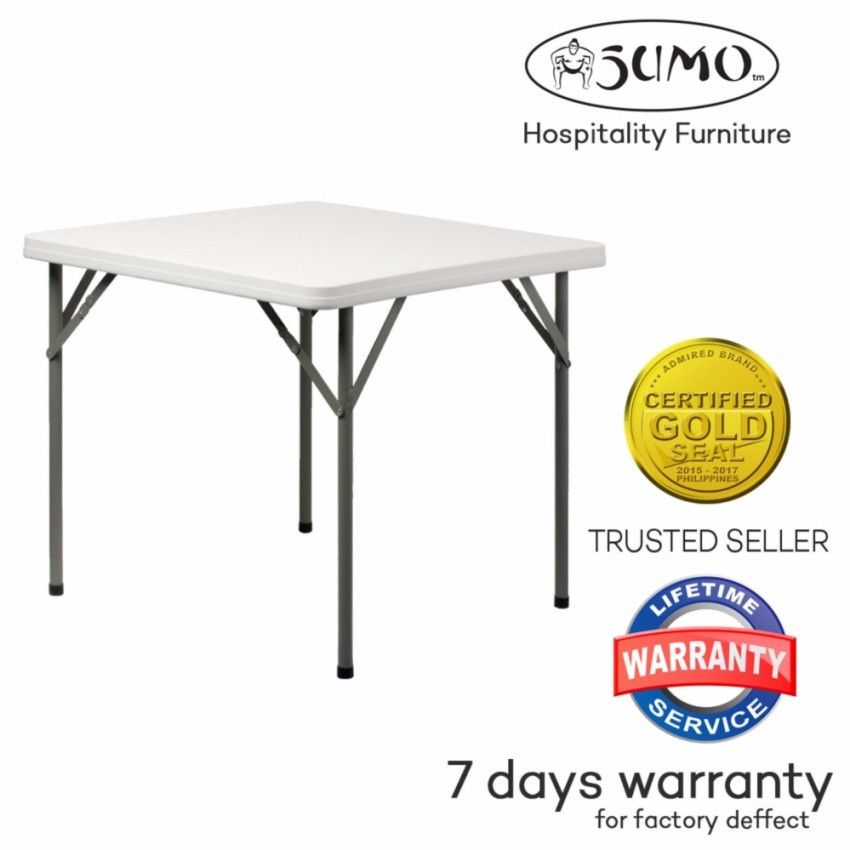 SUMO St-34s Square Top Folding Plastic Table 34 Inches Outdoor ...