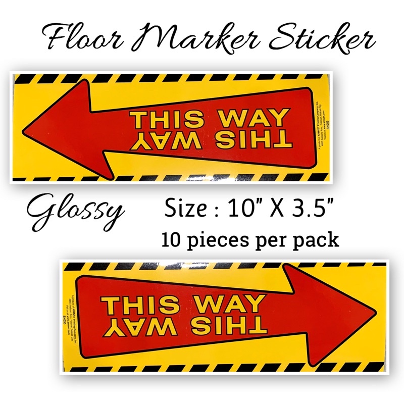 Floor Marker Sticker This Way 10 pieces per pack | Shopee Philippines