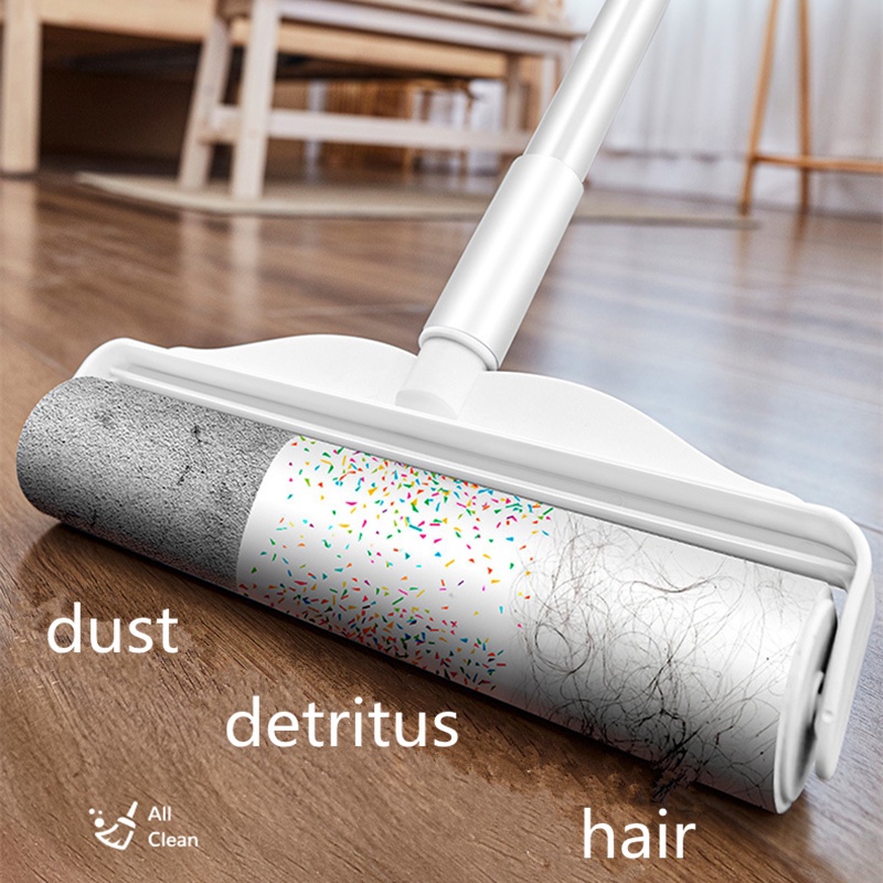 Adjustable Long Pole Sticky Roller Mop Dust Sticky Remover Hair Dust ...