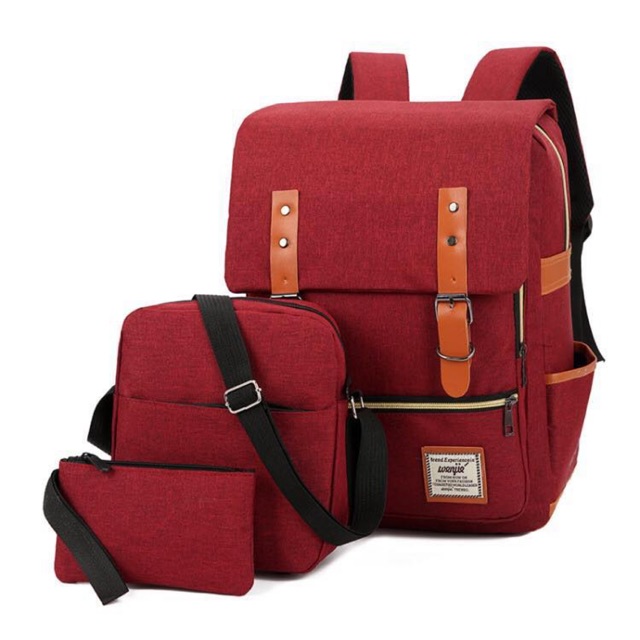 KandP Canvas Korean Backpack 3 in 1 | Shopee Philippines