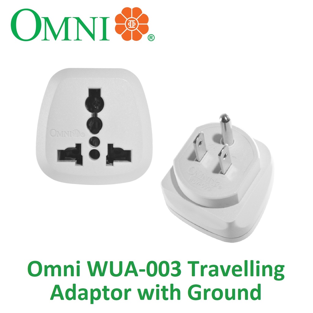 Omni WUA-003 Travelling Adaptor with Ground Universal Socket Travel ...