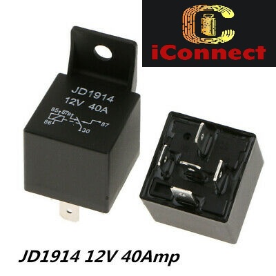 12v 40 Amp 4 Pin With Wires Car Spdt Automotive Relay Dc W/ Harness ...