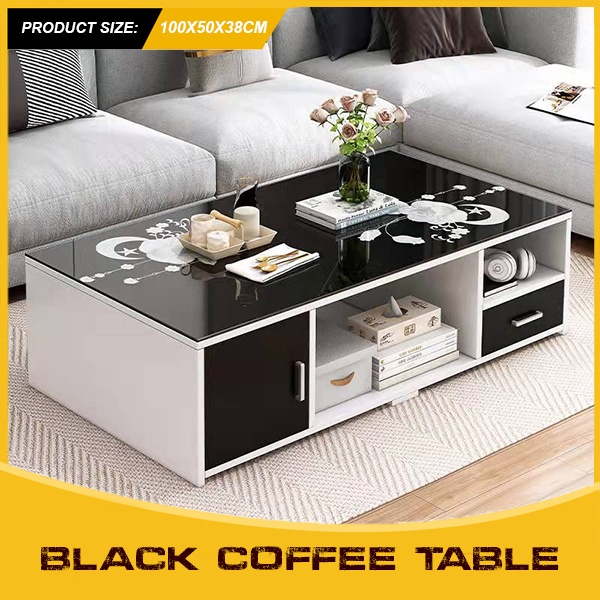 Center table with drawers living room home coffee table double layer ...