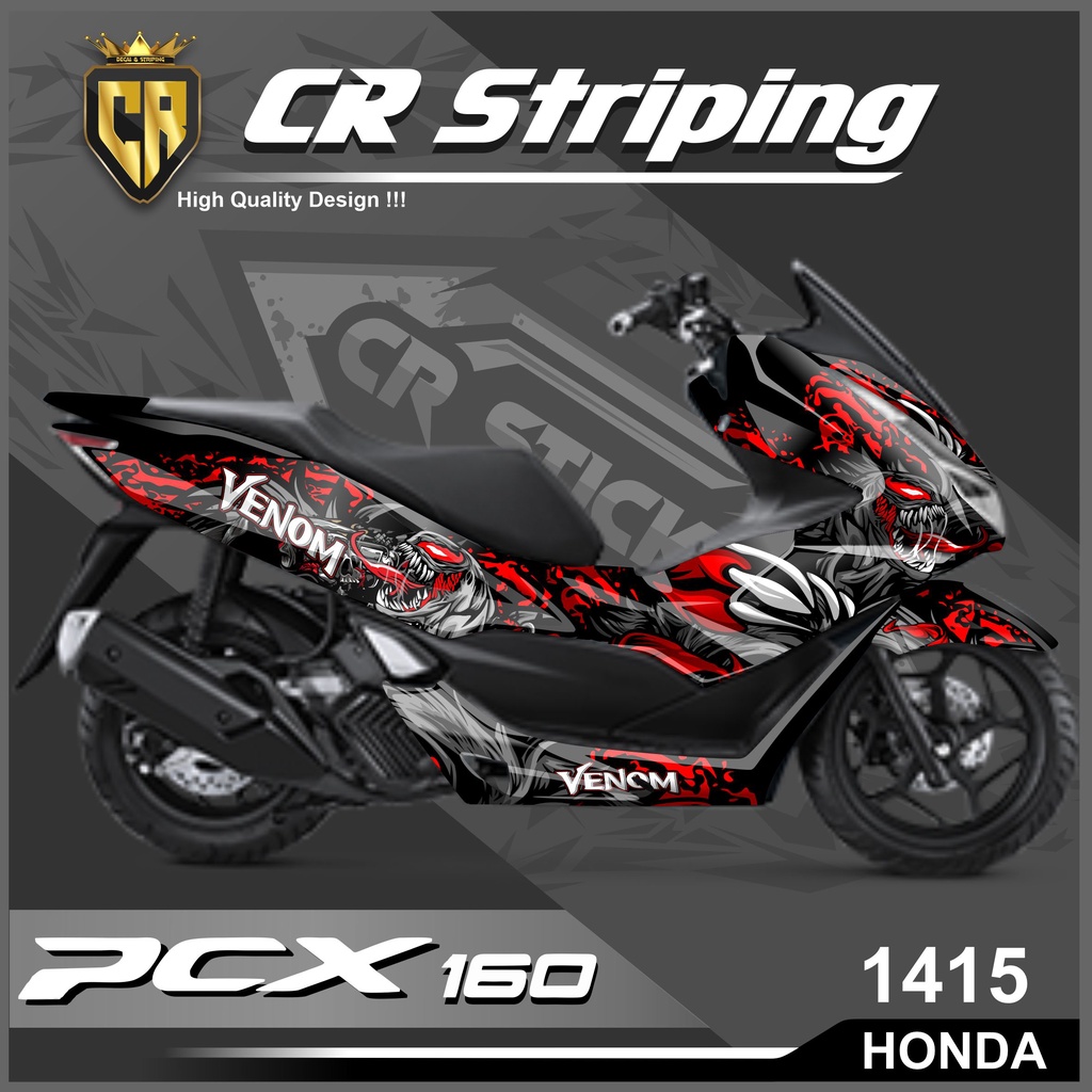 Decal Sticker Custom PCX 160 Full Body Sticker Dekal PCX Venom Design ...