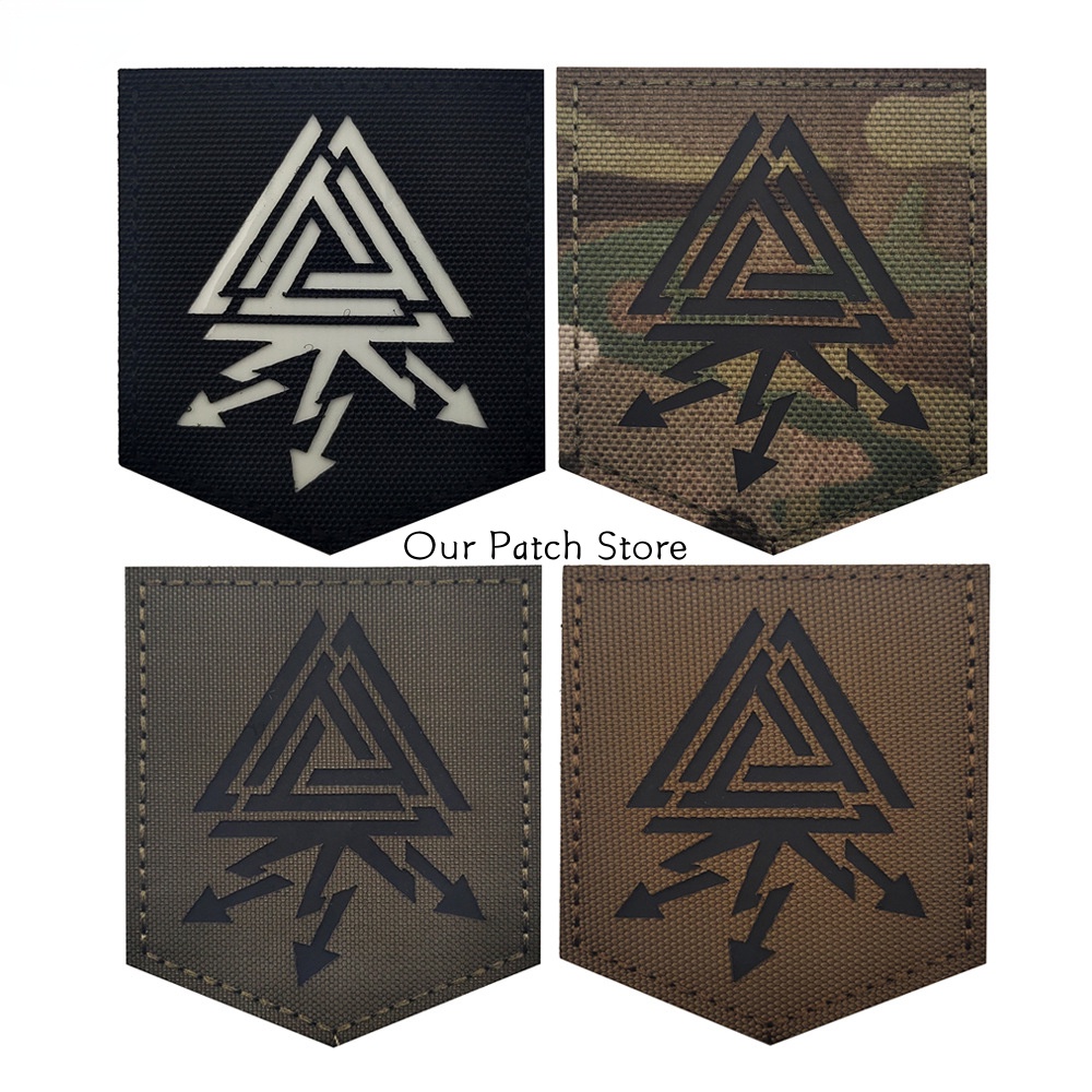 Multicam Reflective Luminous Vegvisir Viking Norse Triangle Arrow Glow ...