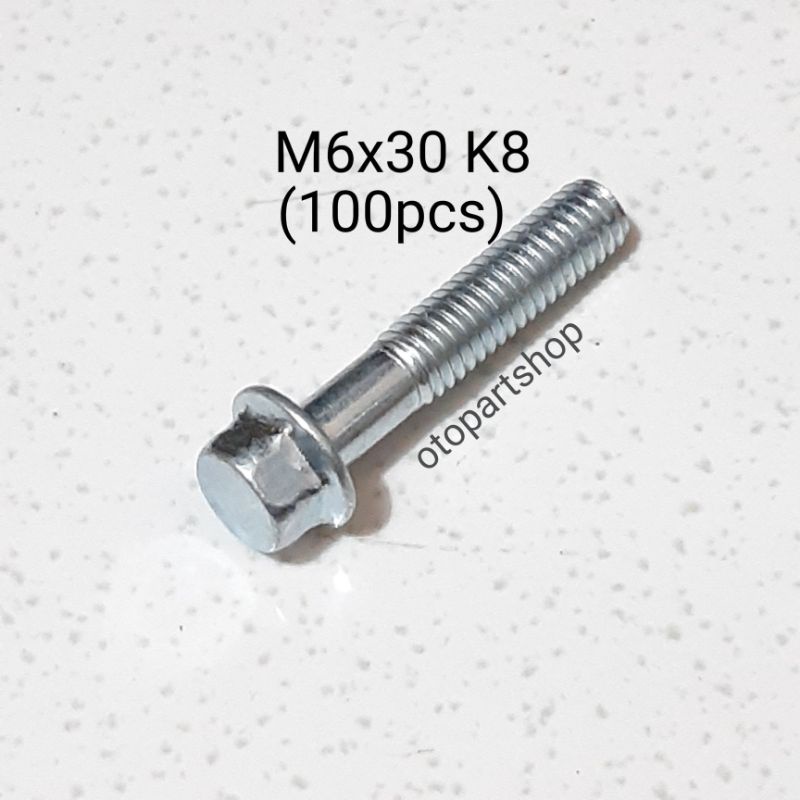 Flange Bolt M6x30 K8 (100pcs) | Shopee Philippines