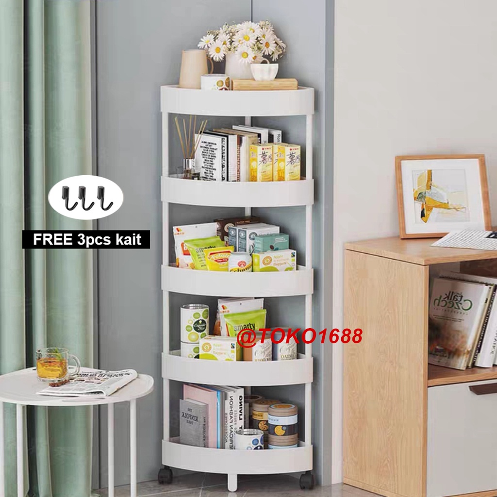 Triangle kitchen shelf, trolley shelf, toilet shelf, 5 tier multi ...