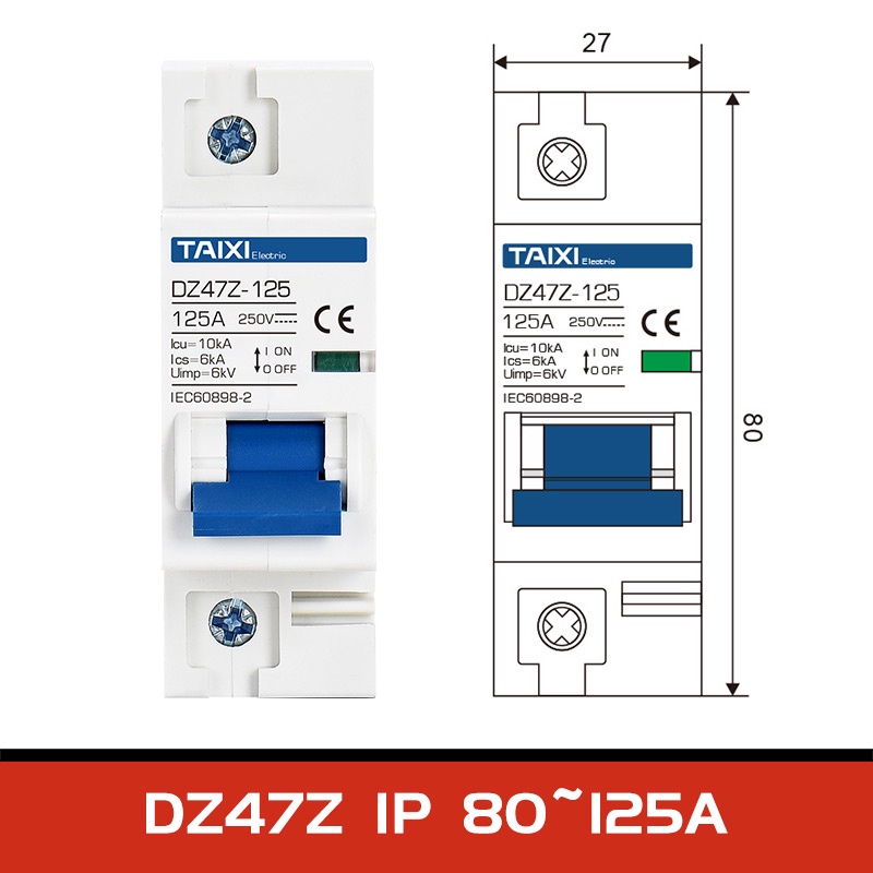 TAIXI Solar Photovoltaic DC Circuit Breaker 1P 2P PV MCB DC250V 500V 1000V 16A 32A 40A 63A 80A ...