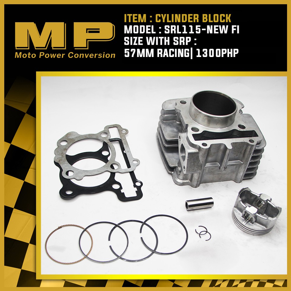 RF MP CYLINDER BLOCK STEEL BORE SRL115 NEW FI (50mm/57mm)/MIO SOUL i ...
