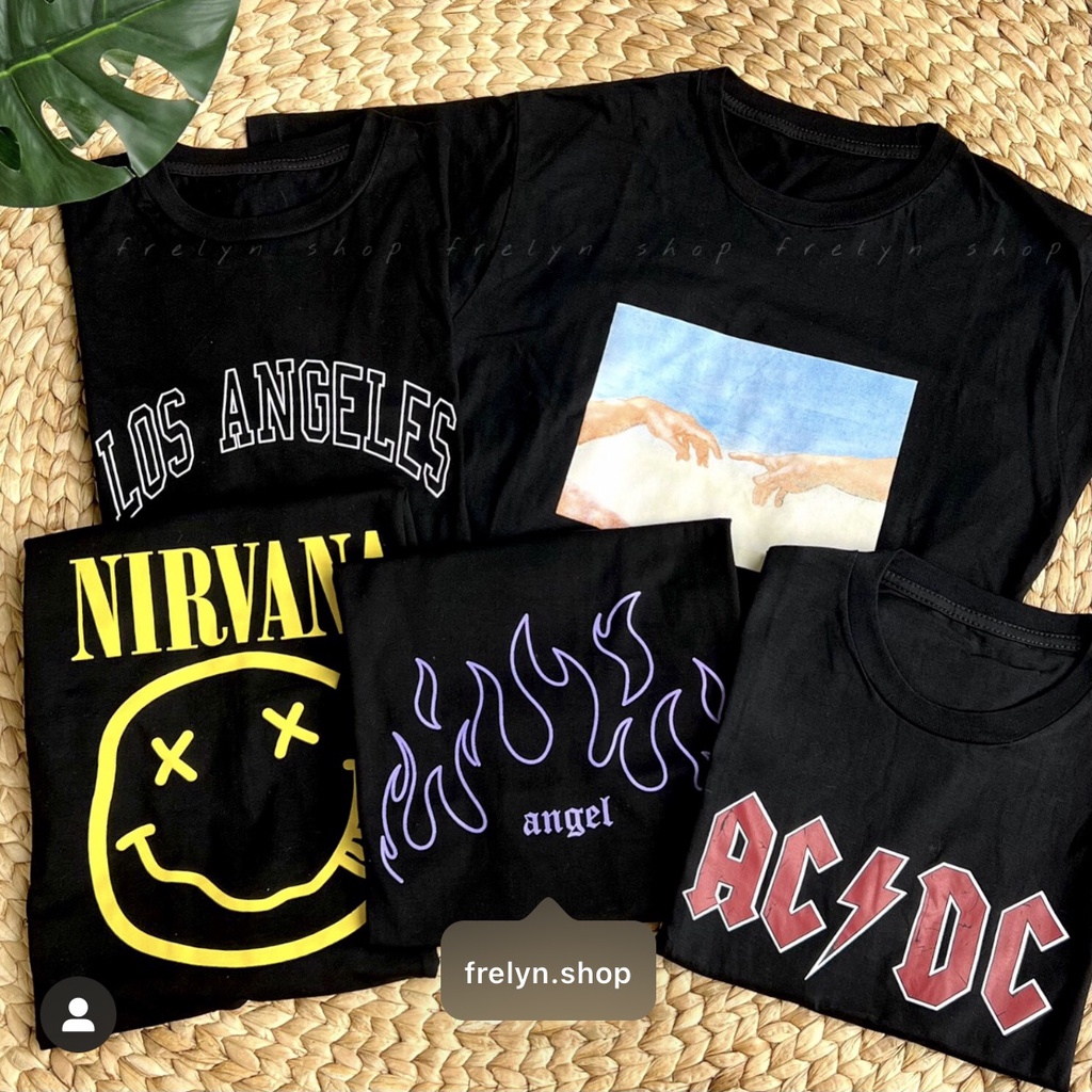 Black MAMBA COLLECTION l ACDC NIRVANA LOS ANGELES ANGEL HANDS TSHIRT l ...