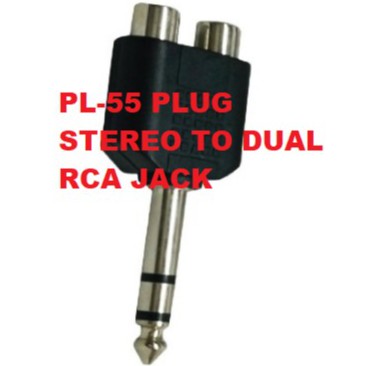 Audio Adaptor PL-55 PLUG STEREO TO DUAL RCA JACK | Shopee Philippines