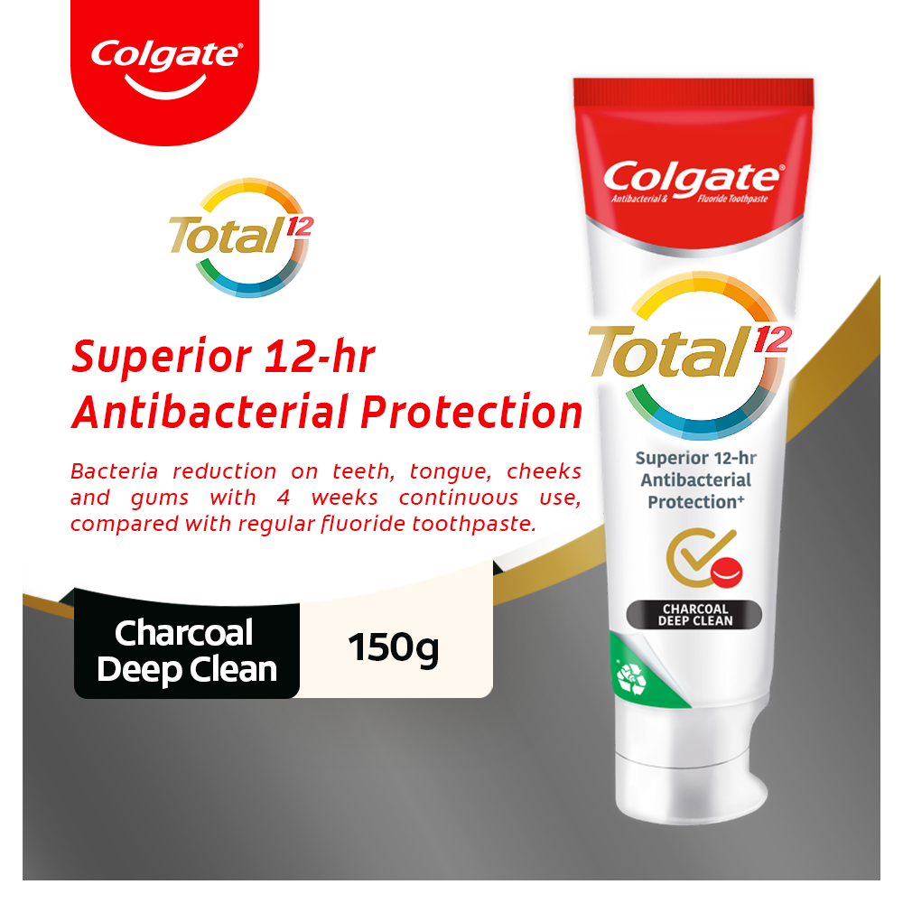 Colgate Total 12 Charcoal Deep Clean Multi-Benefit Toothpaste 150g ...