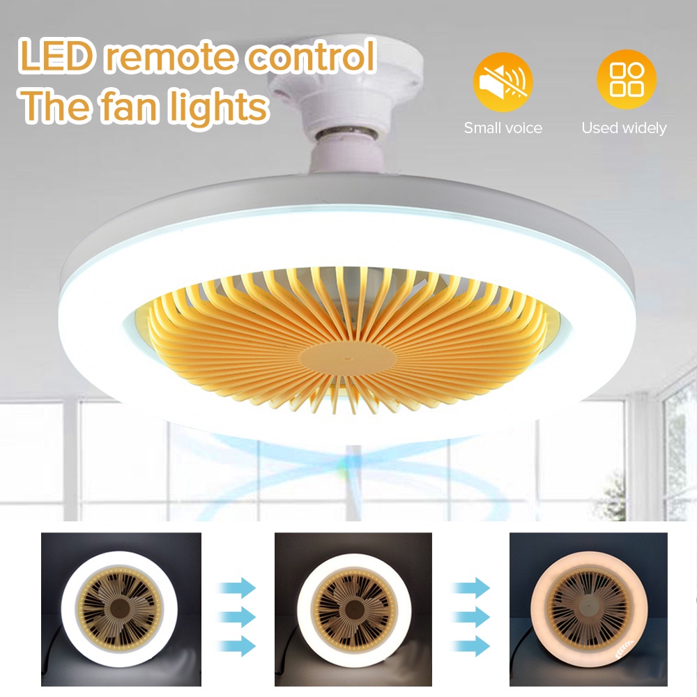 Fan light Bedroom Silent Ceiling Fan lamp LED white light Bedroom night ...