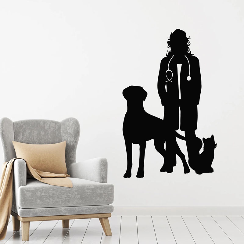 Vet Dog Cat Wall Decal Vinyl Window Stickers Veterinary Clinic Pet Shop ...