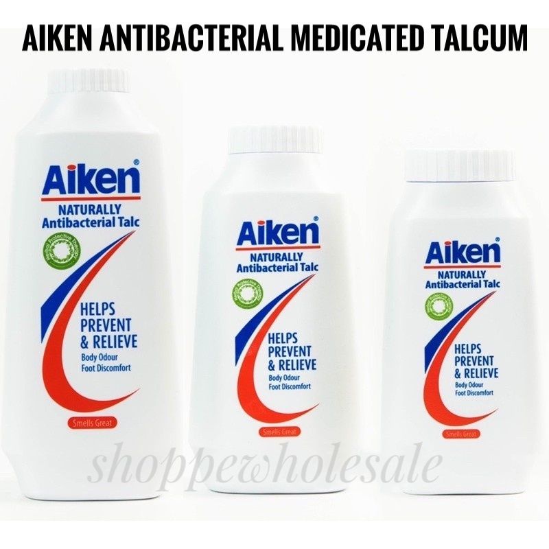 AIKEN Antibacterial Medicated Talkum Powder 75g / 150g / 300g | Shopee ...