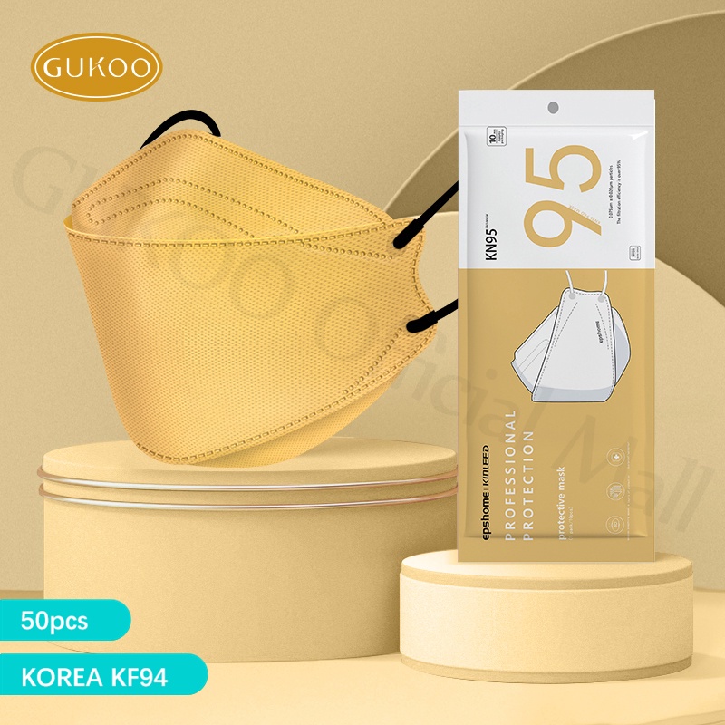 GUKOO 50pcs KF94 Reusable Mask Korean 4-layer Protection Filtration ...