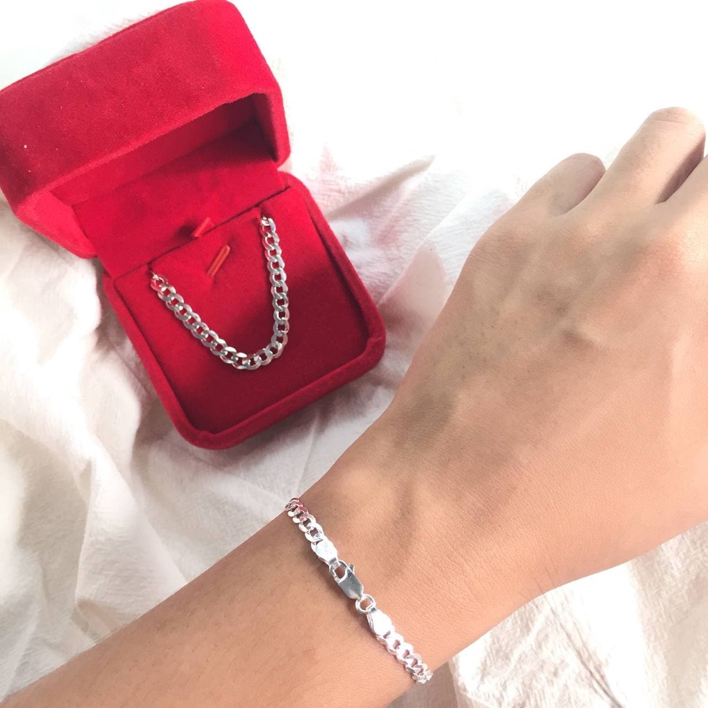 9.25 Silver 5mm Cadena Bracelet | Shopee Philippines