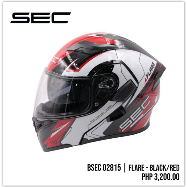 SEC Modular dual visor Flare- Black/Red | Shopee Philippines